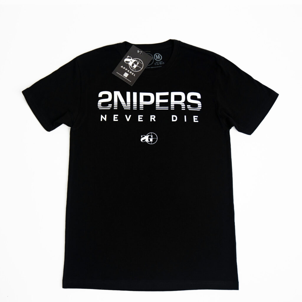 Sniper Gang – NEVER DIE (BLACK) – Shirtsy – On Demand Tee Printing