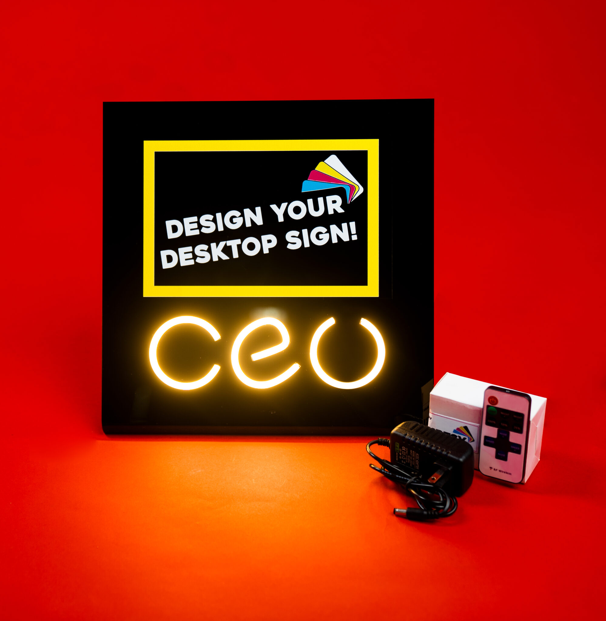 “CEO” Custom Desk LED Sign – Shirtsy – On Demand Tee Printing