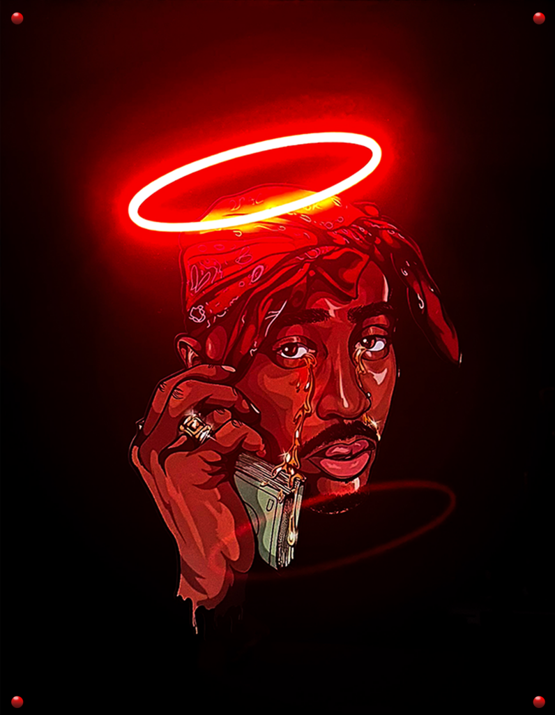Tupac Halo LED Illuminated Acrylic Wall Art Tribute – Shirtsy – On ...